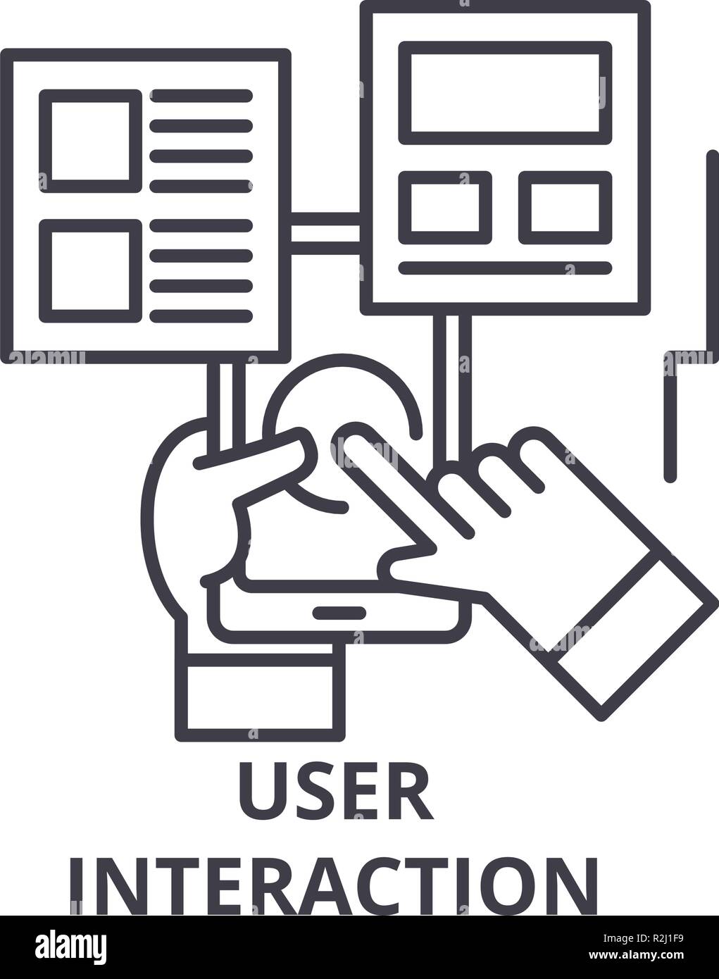User interaction line icon concept. User interaction vector linear ... User interaction line icon concept. User interaction vector linear ...