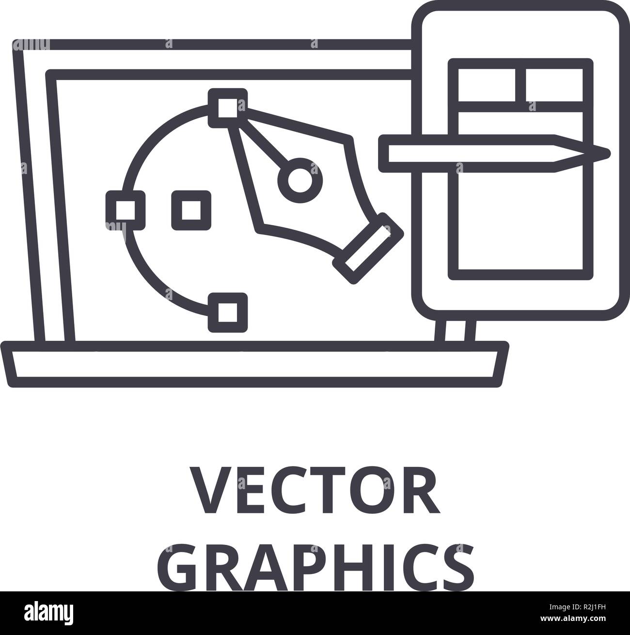 Vector graphics line icon concept. Vector graphics vector linear ...