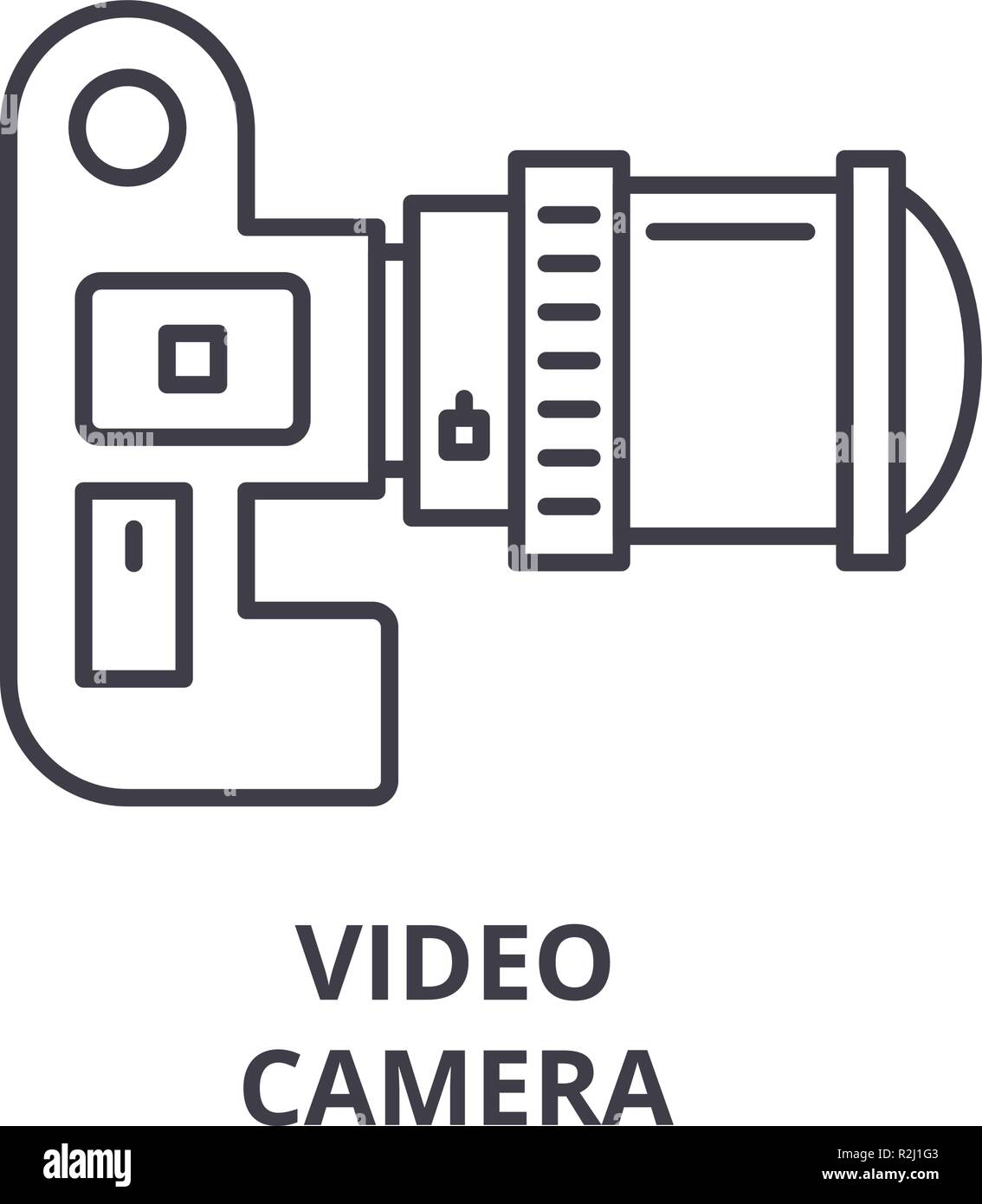 Video camera line icon concept. Video camera vector linear illustration ...