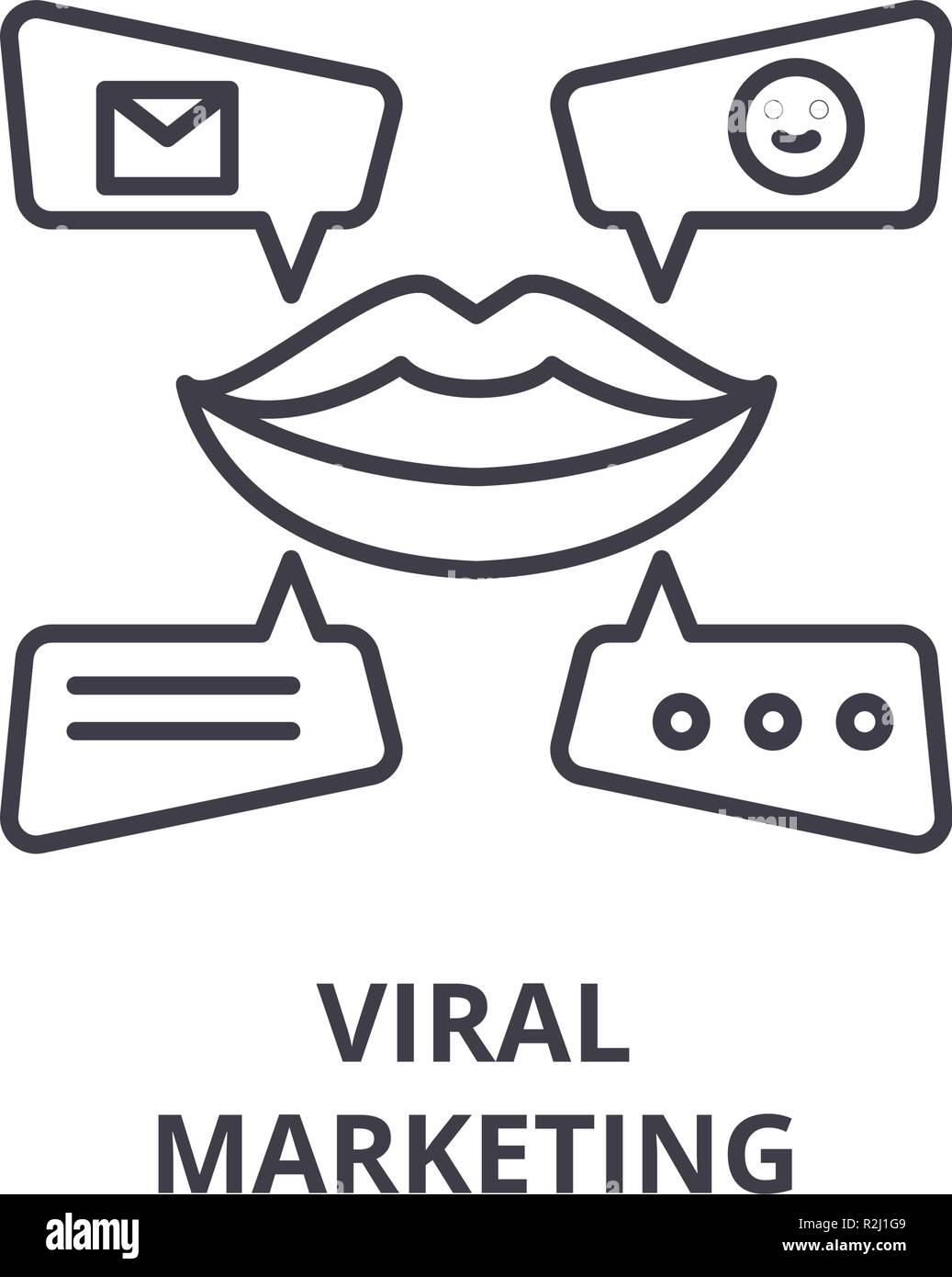 Viral marketing line icon concept. Viral marketing vector linear ...