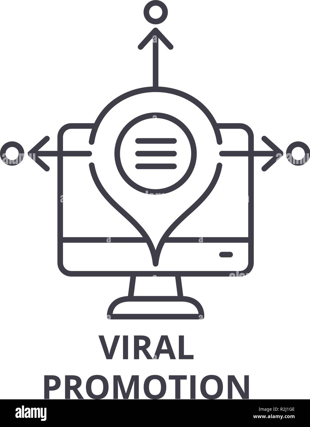 Viral Promotion Line Icon Concept Viral Promotion Vector Linear Illustration Symbol Sign 