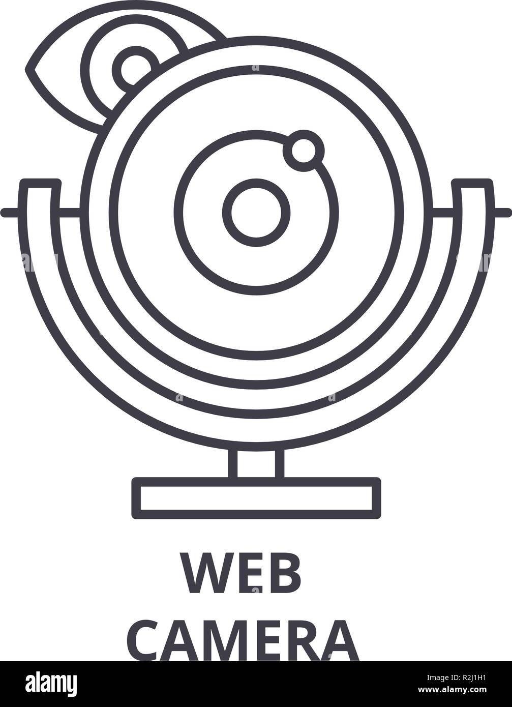 Web camera line icon concept. Web camera vector linear illustration ...