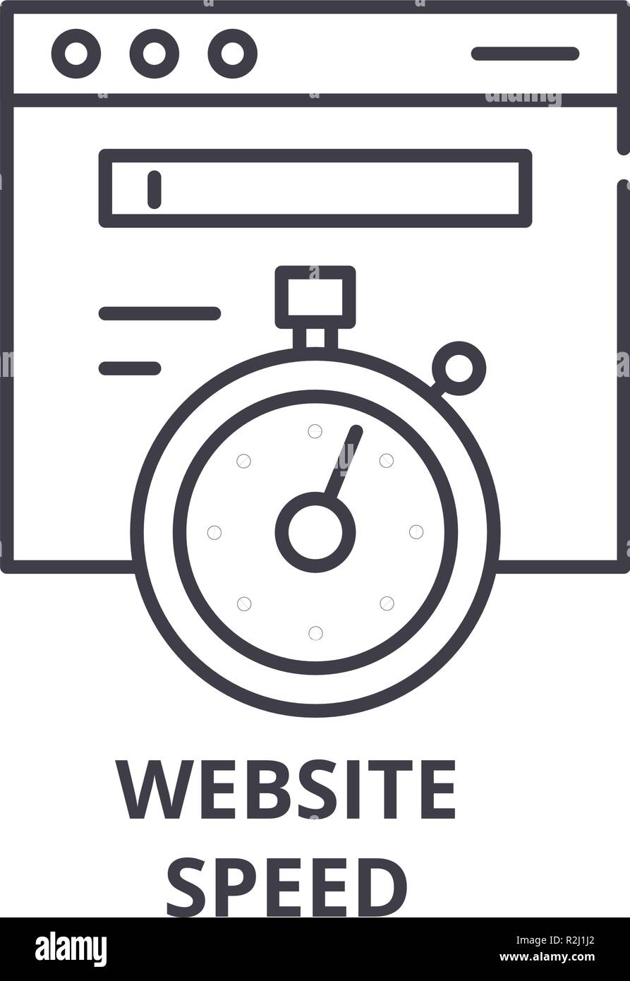 Website speed line icon concept. Website speed vector linear ...