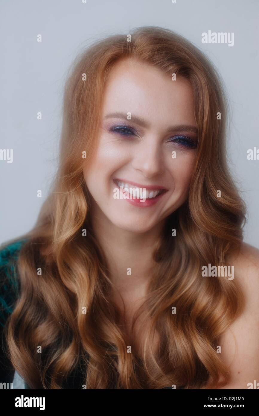 Soft focus portrait of a smiling woman Stock Photo - Alamy