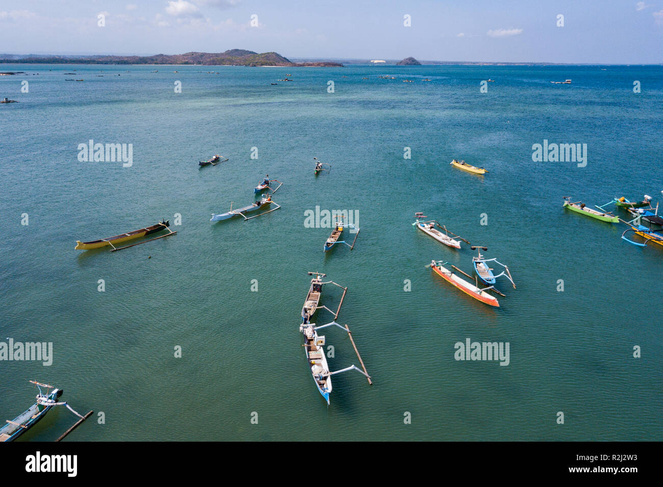Aerial view of traditional boats, Lombok, Indonesia Stock Photo - Alamy