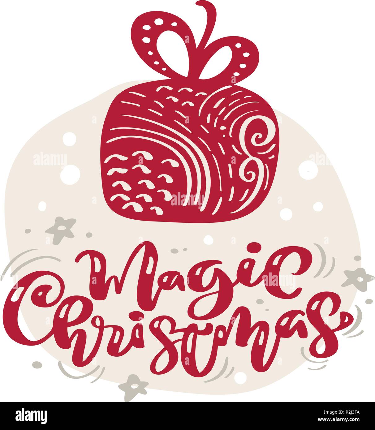 Hand drawn scandinavian illustration star. Magic Christmas calligraphy ...