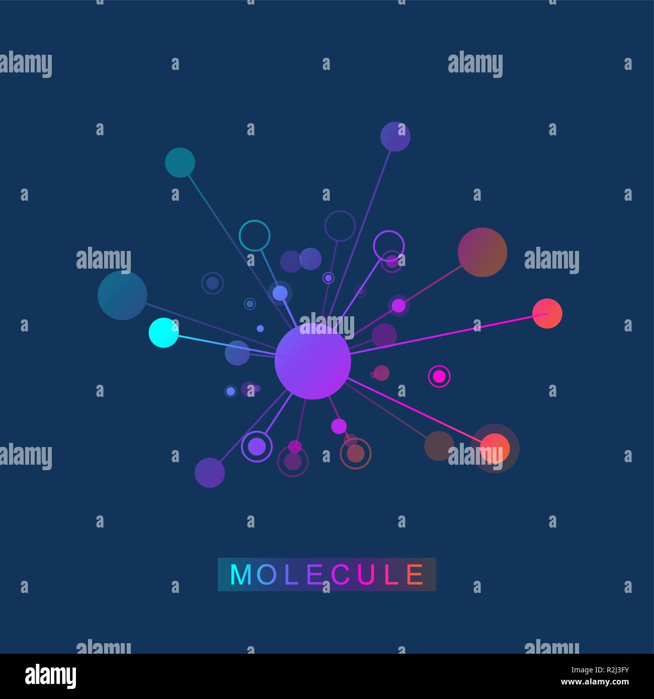 Molecule logo template icon, science genetics logotype, DNA helix ...