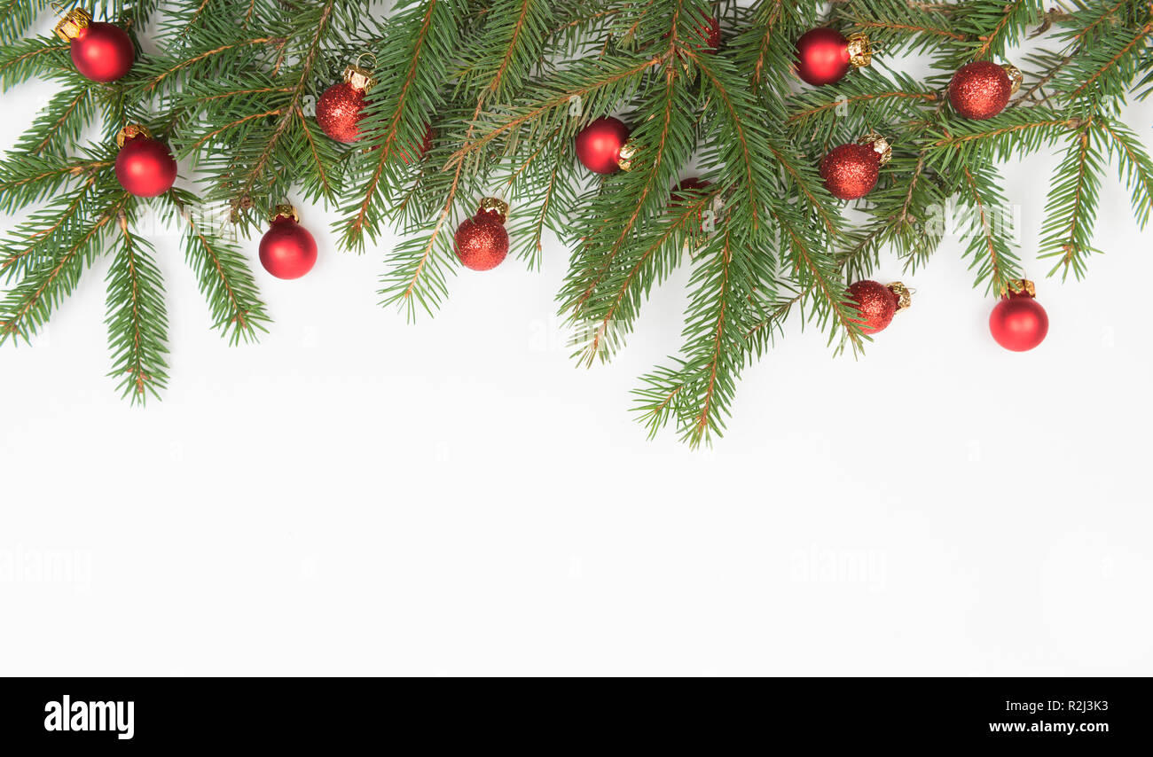 white Christmas background with green elements Stock Photo - Alamy