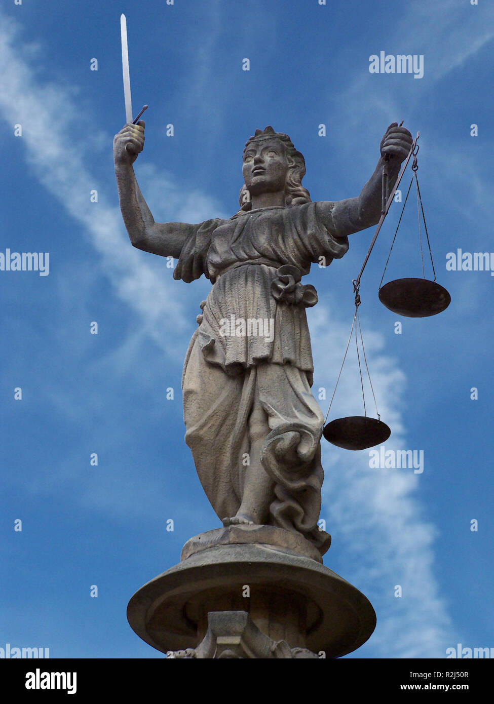 Justitia with scales and sword hi-res stock photography and images - Alamy