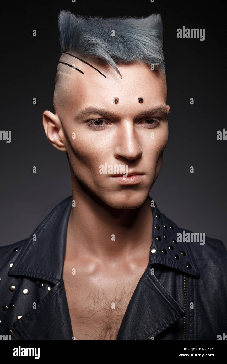 Man blue hair hi-res stock photography and images - Alamy