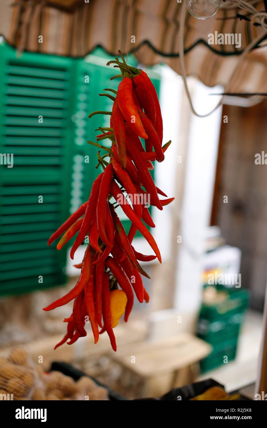 Hanging string of chilis hi-res stock photography and images - Alamy