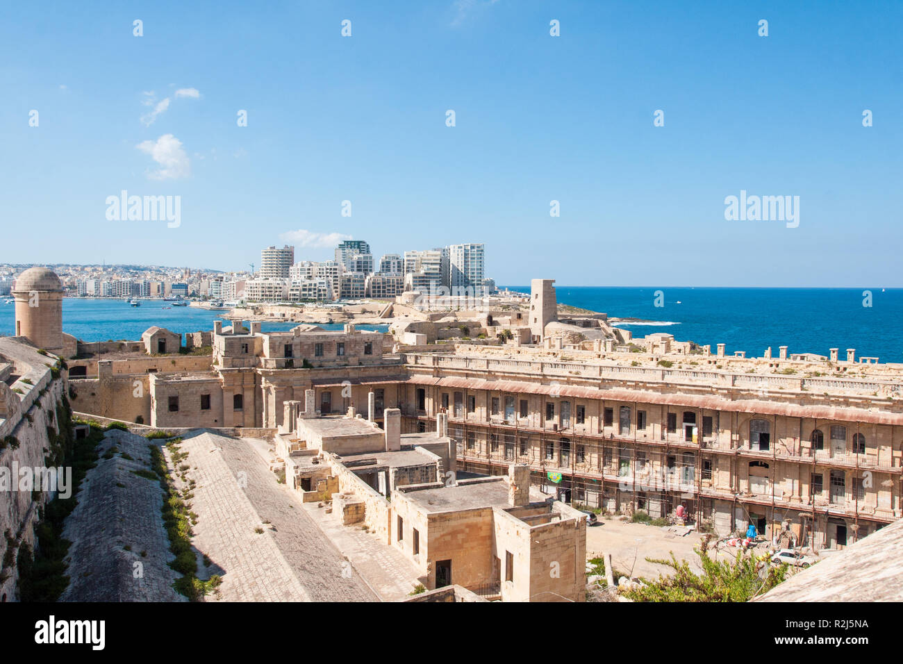 Interior of Fort St Elmo, Valetta, Malta, undergoing restoration ...