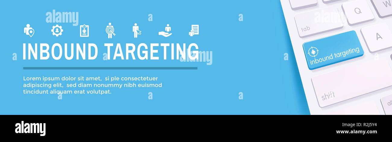 Digital Inbound Marketing & Targeting Web Banner with Vector Icon Set ...