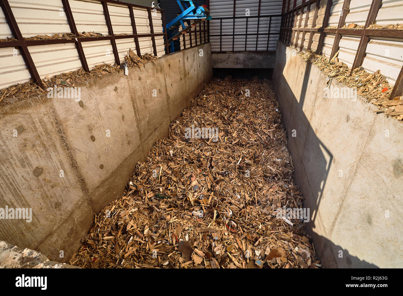 On modern plant for recycling and mechanical waste sorting pile of ...