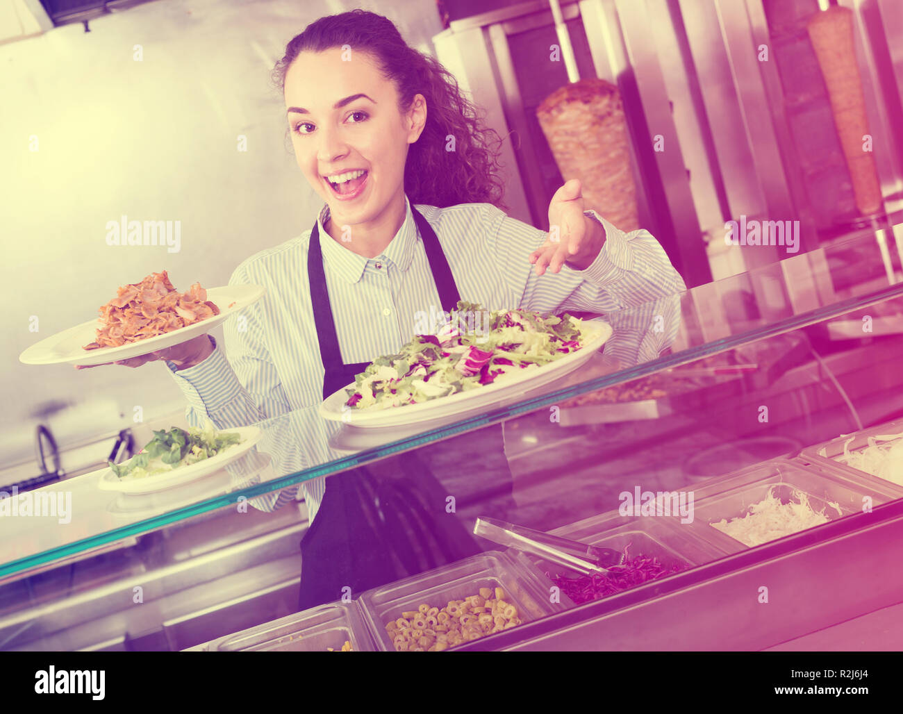 Posing girl portrait kitchen interior hi-res stock photography and ...