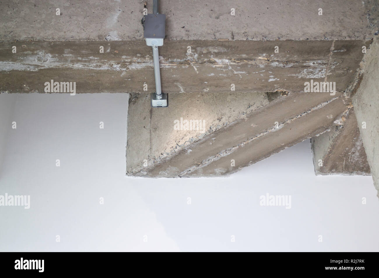 Ceiling metal pipe of electricity cable in building, stock photo Stock ...