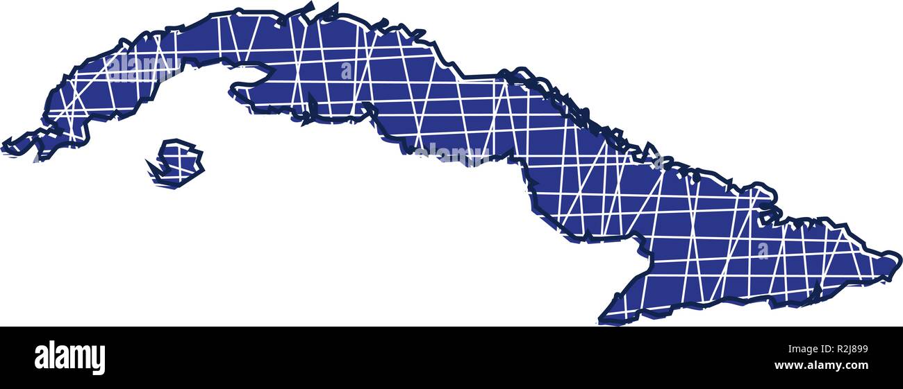 Cuba map with borders Stock Vector Images - Alamy