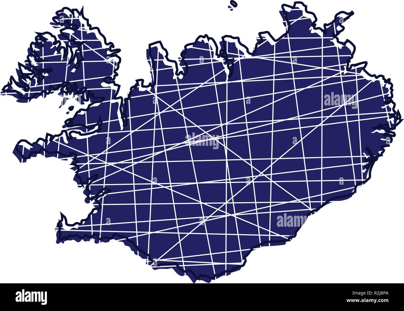 colored iceland map Stock Vector Image & Art - Alamy