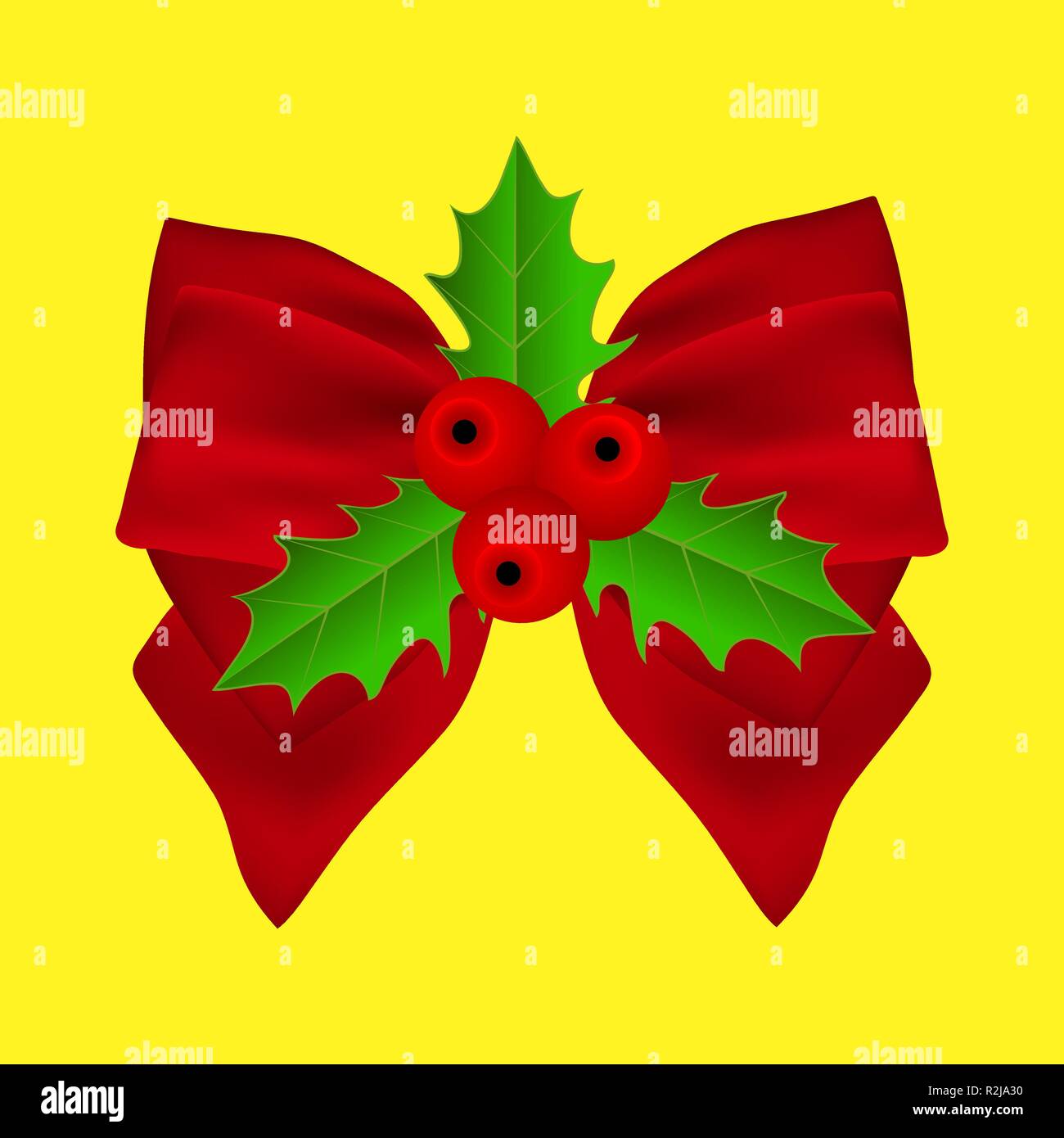 Holly on ribbon hi-res stock photography and images - Alamy