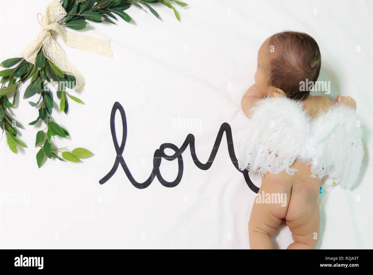 asian little baby angel concept Stock Photo - Alamy