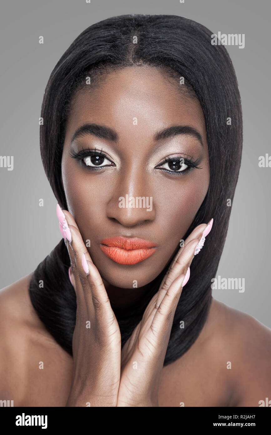 Young beauty with perfect hair and skin Stock Photo - Alamy