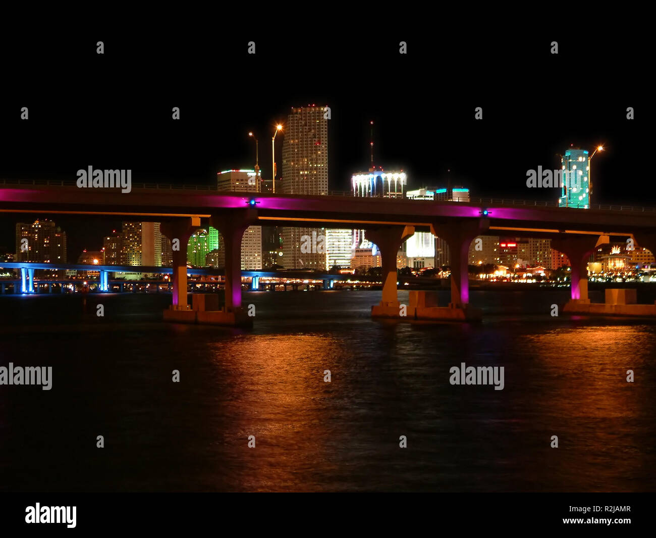miami at night Stock Photo - Alamy