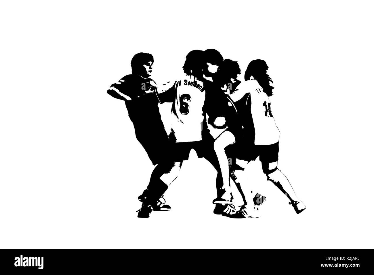 Girl handball Cut Out Stock Images & Pictures - Alamy
