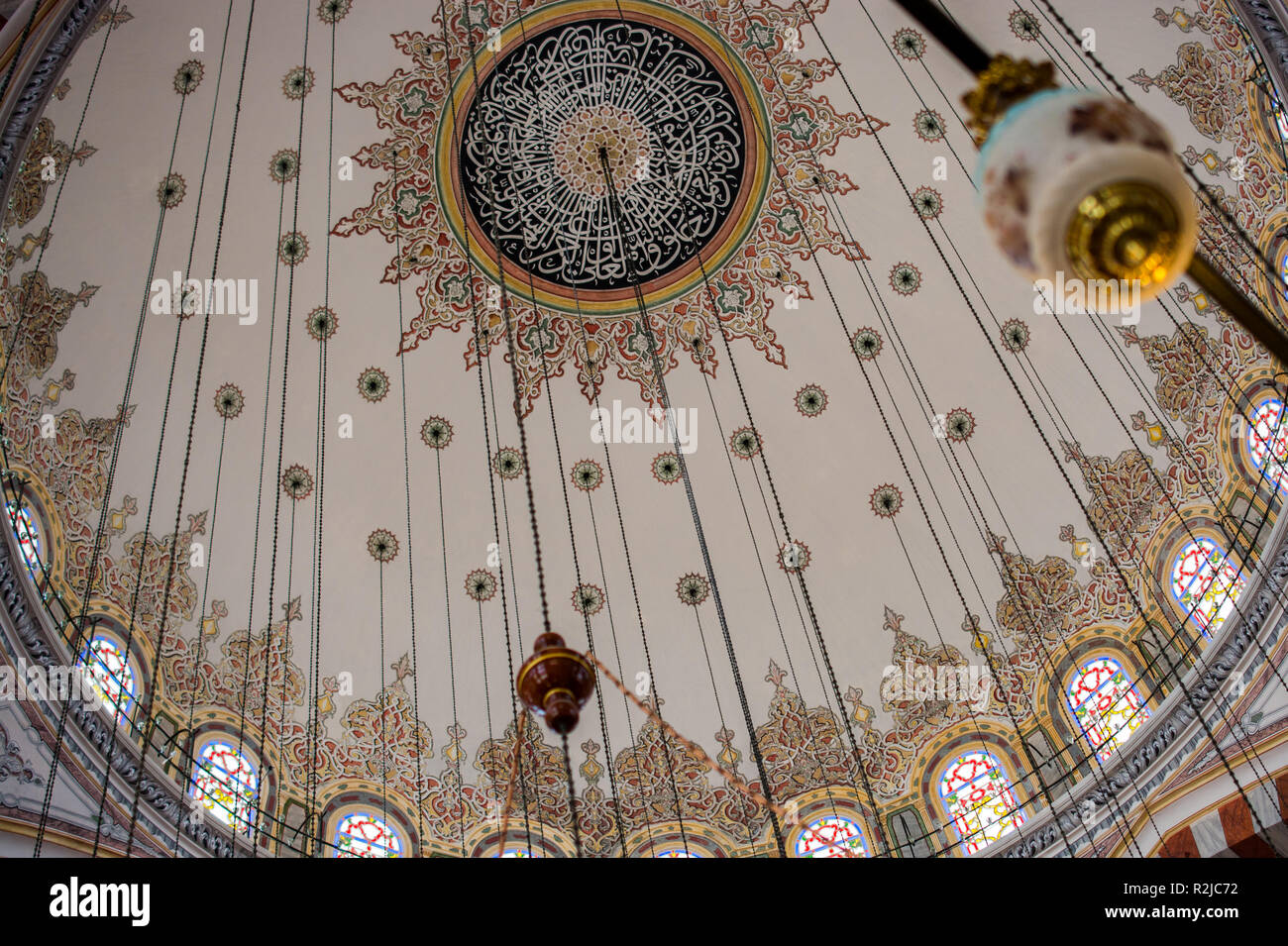 Inner view of dome in Ottoman architecture in, Istanbul, Turkey Stock ...