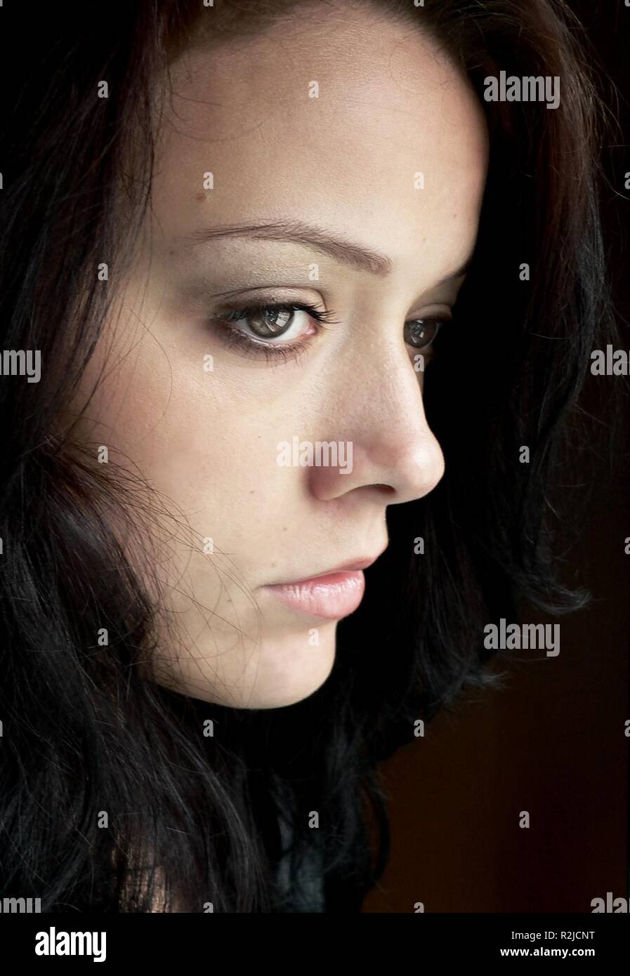 Woman lateral view hi-res stock photography and images - Alamy