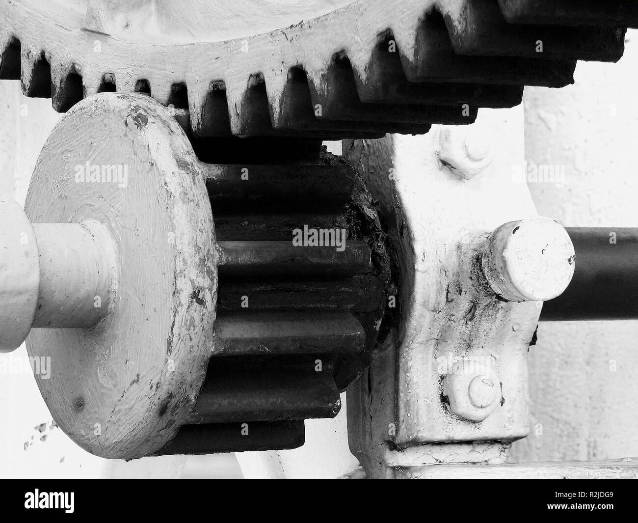 Spur gear transmission Black and White Stock Photos & Images - Alamy