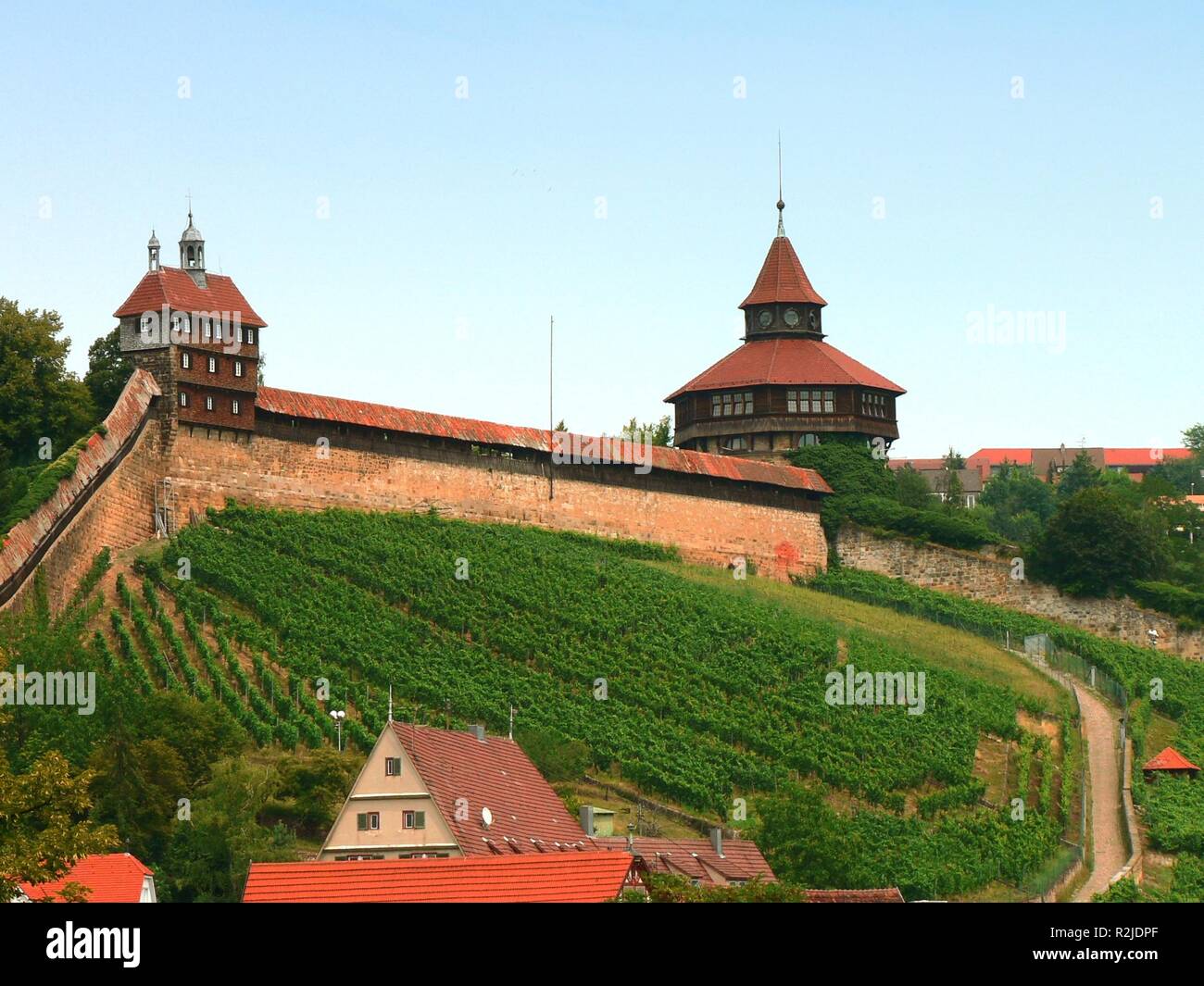 esslinger castle with vineyard Stock Photo - Alamy