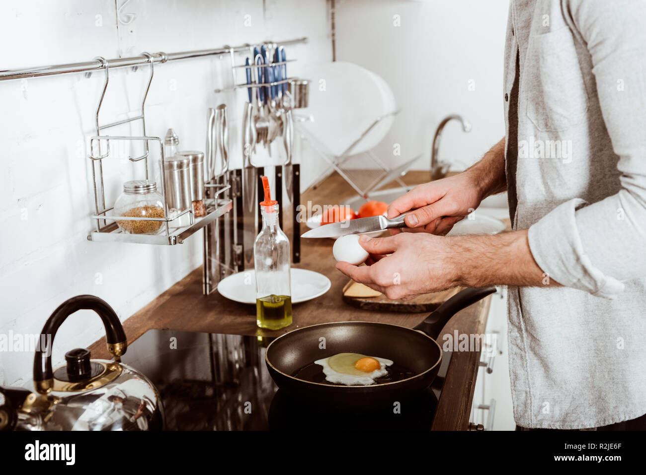 Person making scrambled eggs hi-res stock photography and images - Alamy
