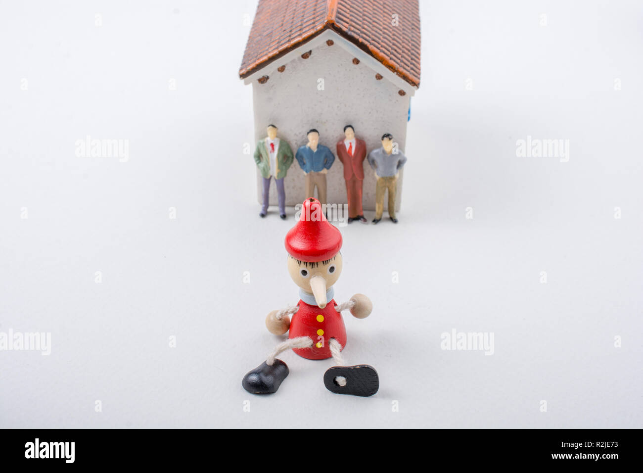 Tiny figurine of man miniature model puppet pinocchio Stock Photo - Alamy