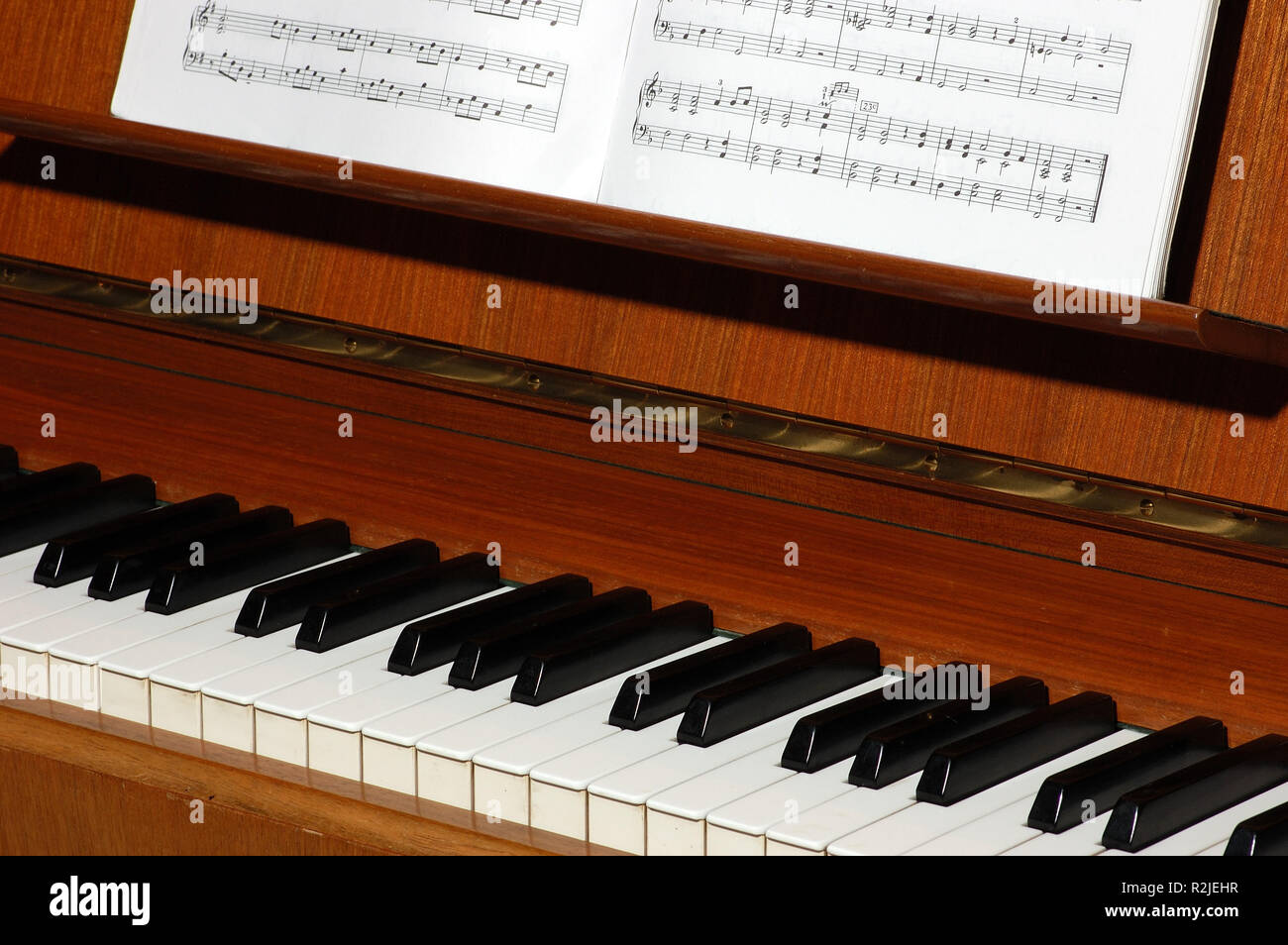 classical piano with notes Stock Photo - Alamy
