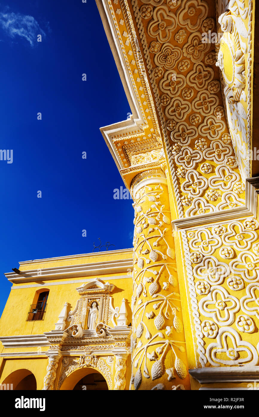 Colonial architecture in ancient Antigua Guatemala city, Central ...