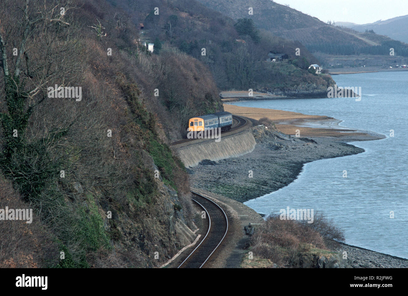 British Rail Diesel Multiple Unit, DMU train on the Dovey Junction to ...