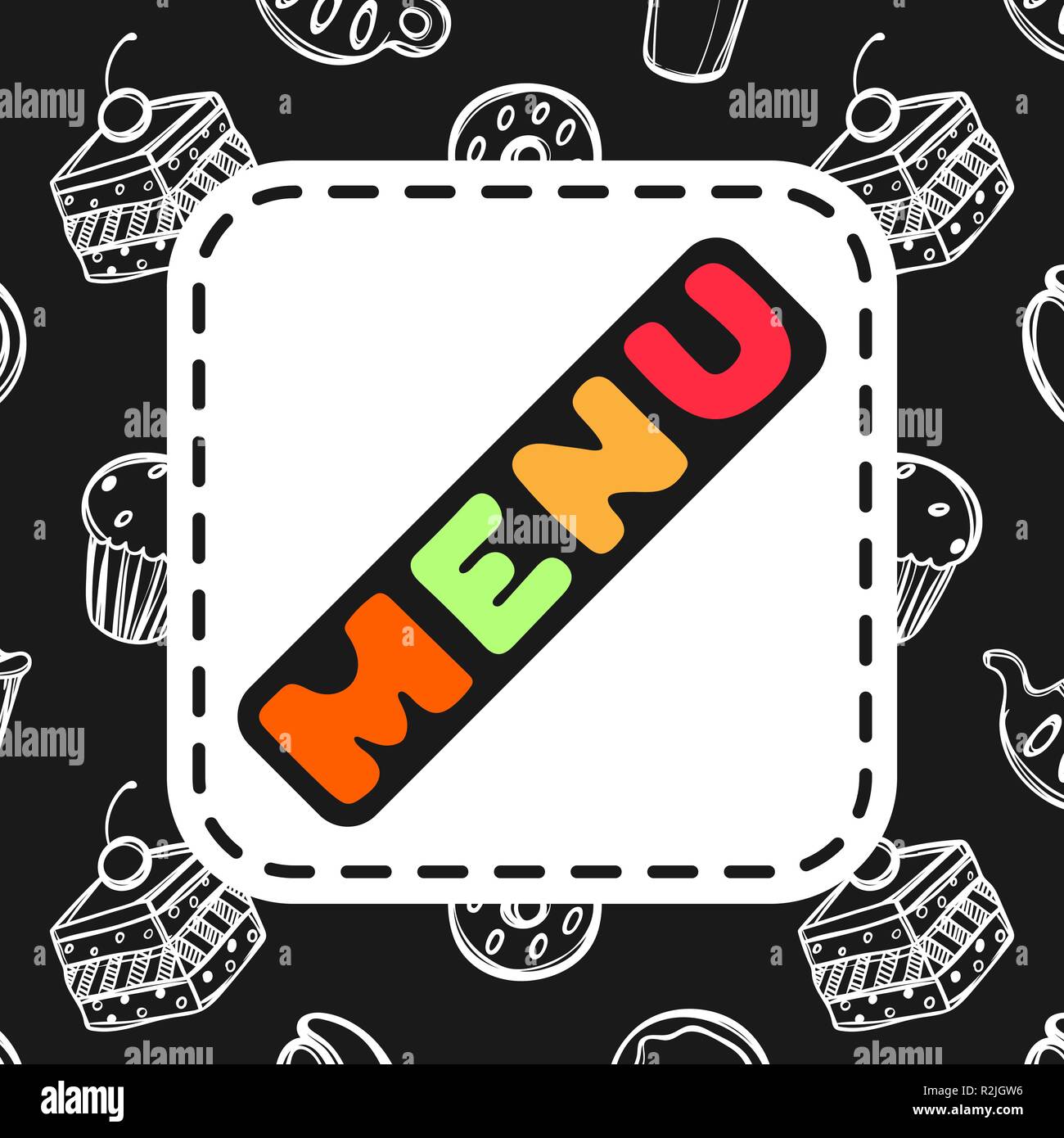 Hand drawn menu for cafe with food. Sketch concept illustration Stock ...