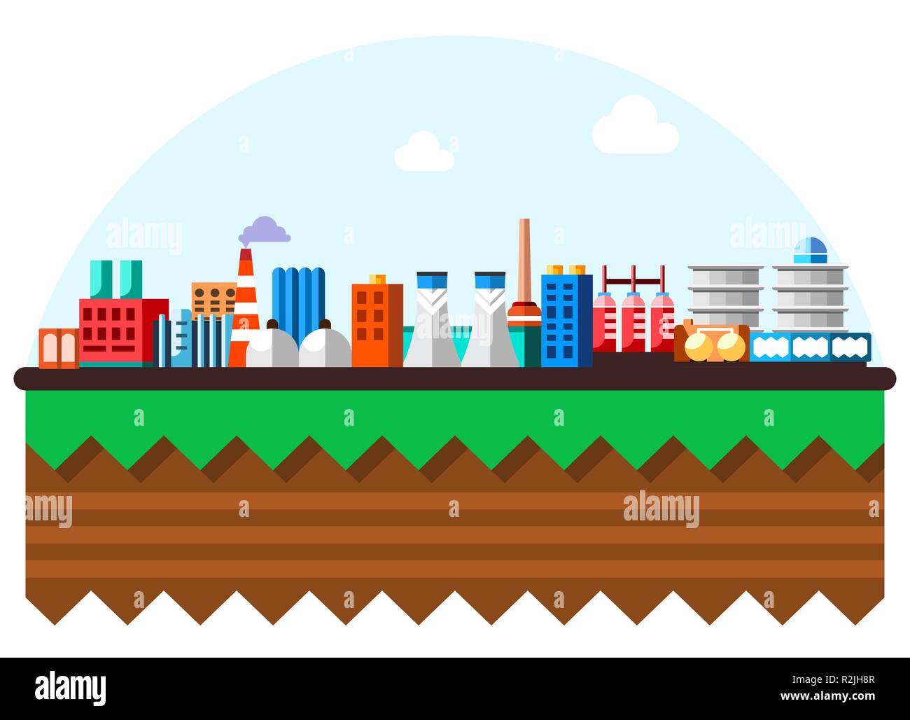 Global industrial factory technology process with ecology concept ...