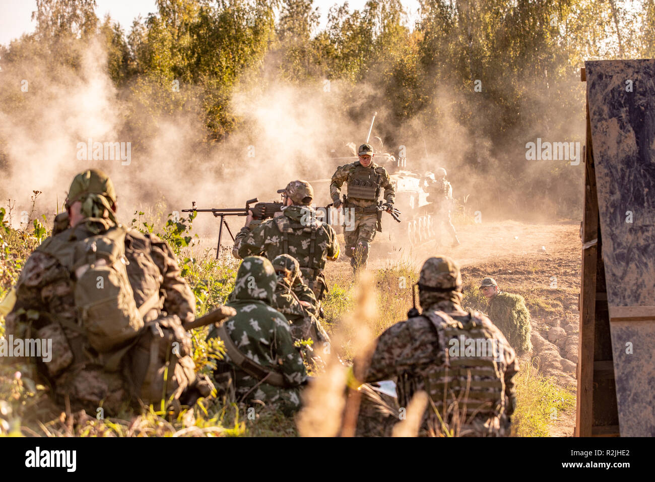 Sniper team armed with large caliber, sniper rifle, shooting enemy ... Sniper team armed with large caliber, sniper rifle, shooting enemy ...