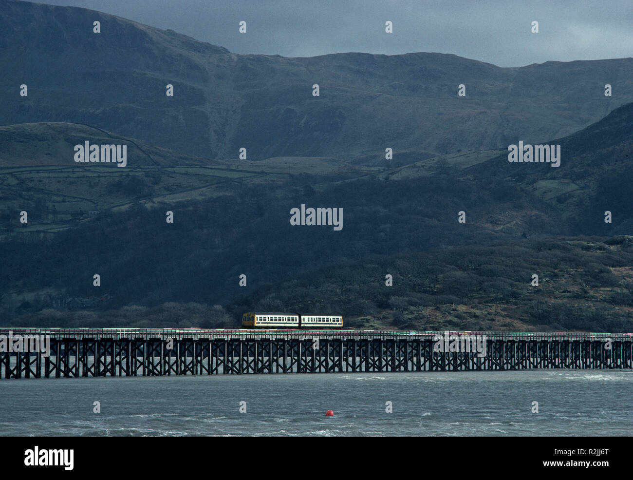 British Rail Diesel Multiple Unit, DMU, train on the Dovey Junction to ...