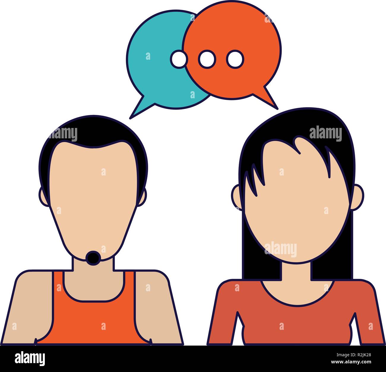 People talking with chat bubbles avatar vector illustration graphic ...