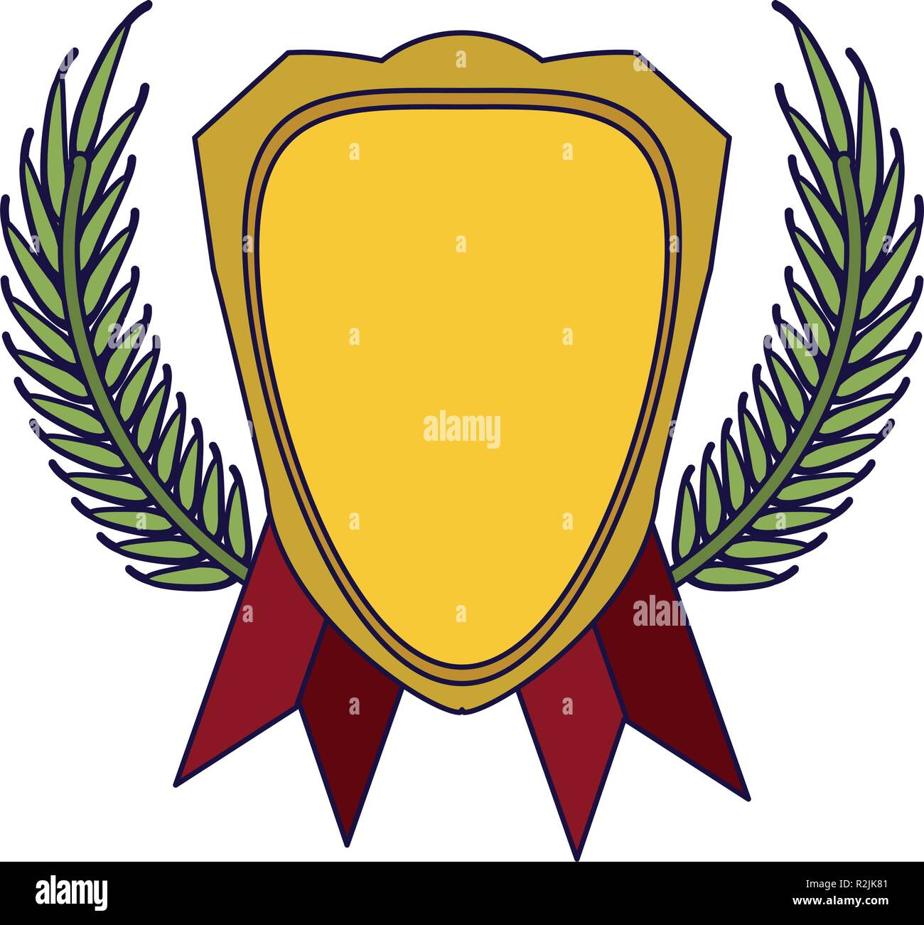 Wreath leaves golden trophy icon hi-res stock photography and images ...