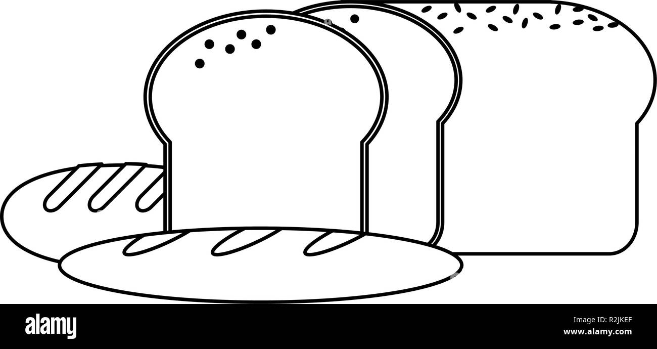 Set of wheat breads vector illustration graphic design Stock Vector ...