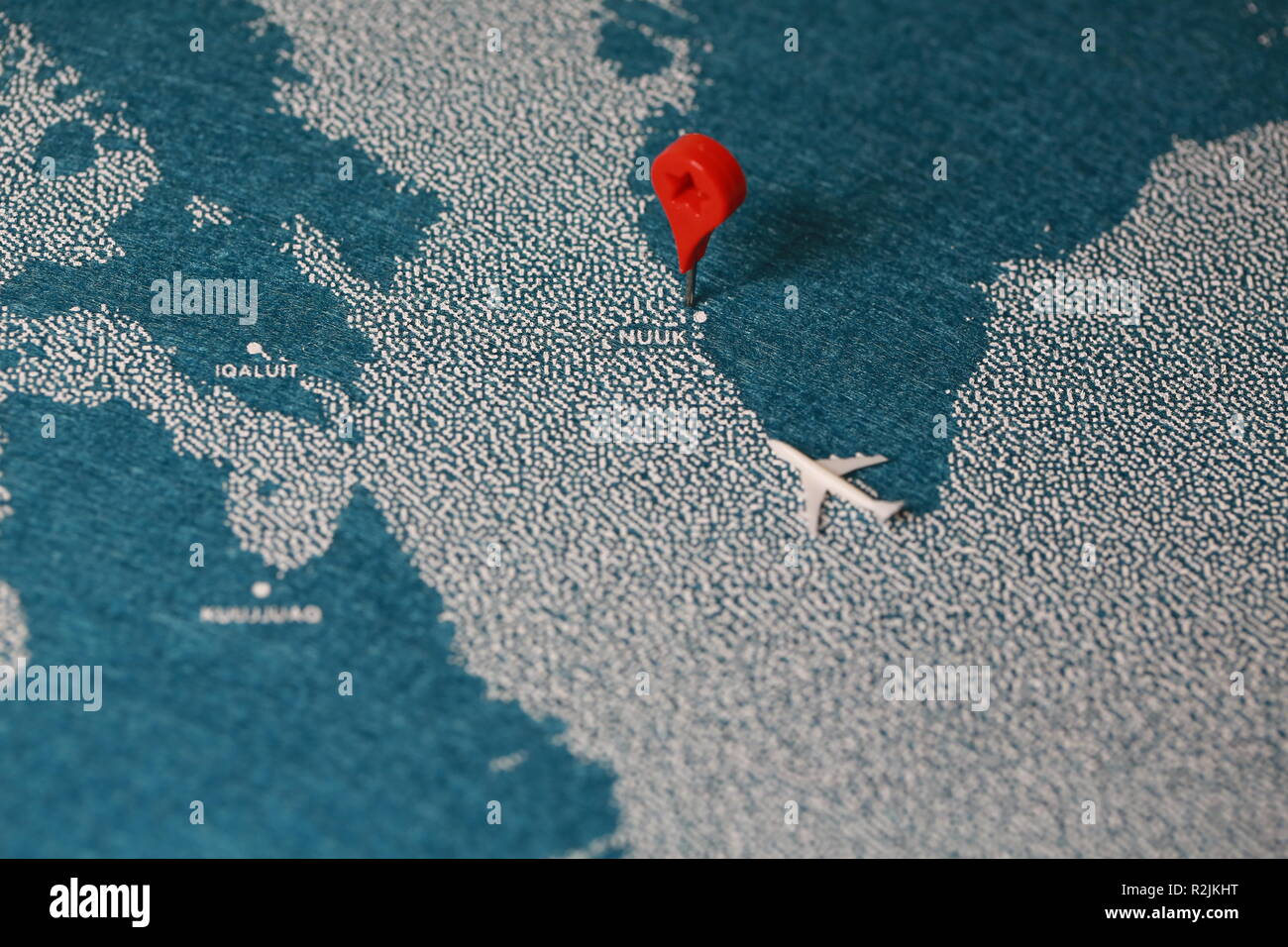 painted map with the pin Stock Photo - Alamy