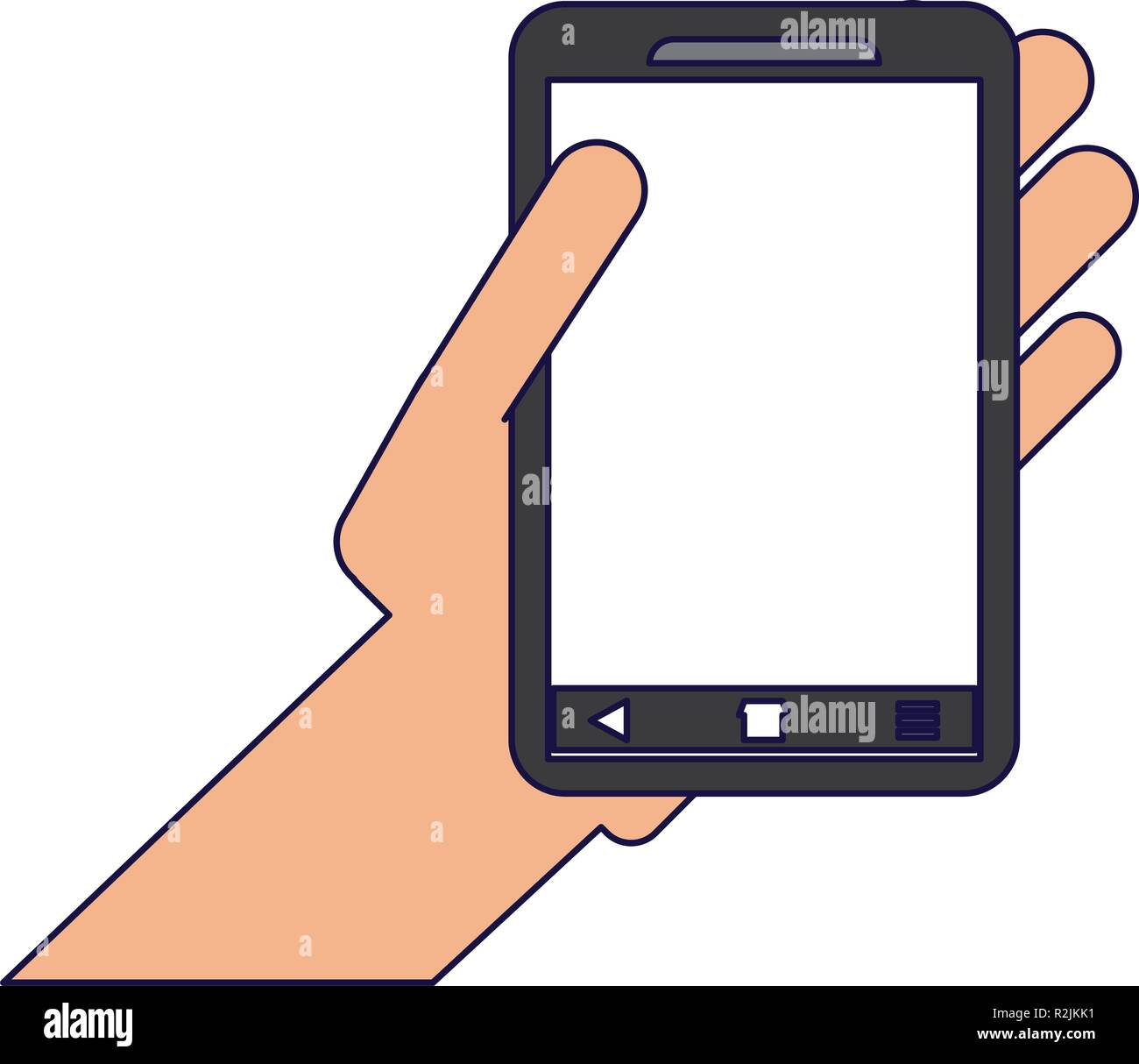 Hand with smartphone symbol vector illustration graphic design Stock ...