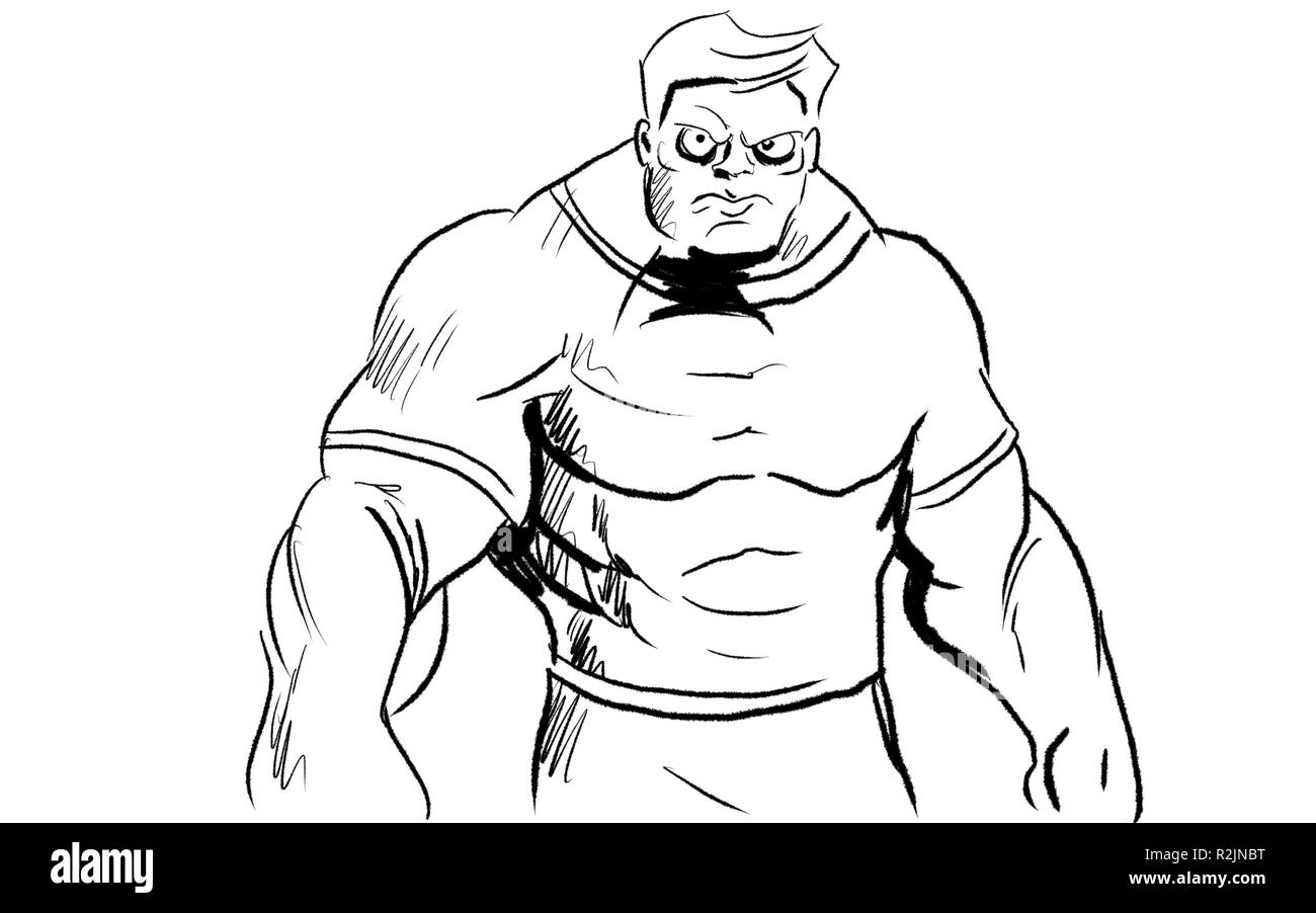 strong man illustration Stock Photo - Alamy