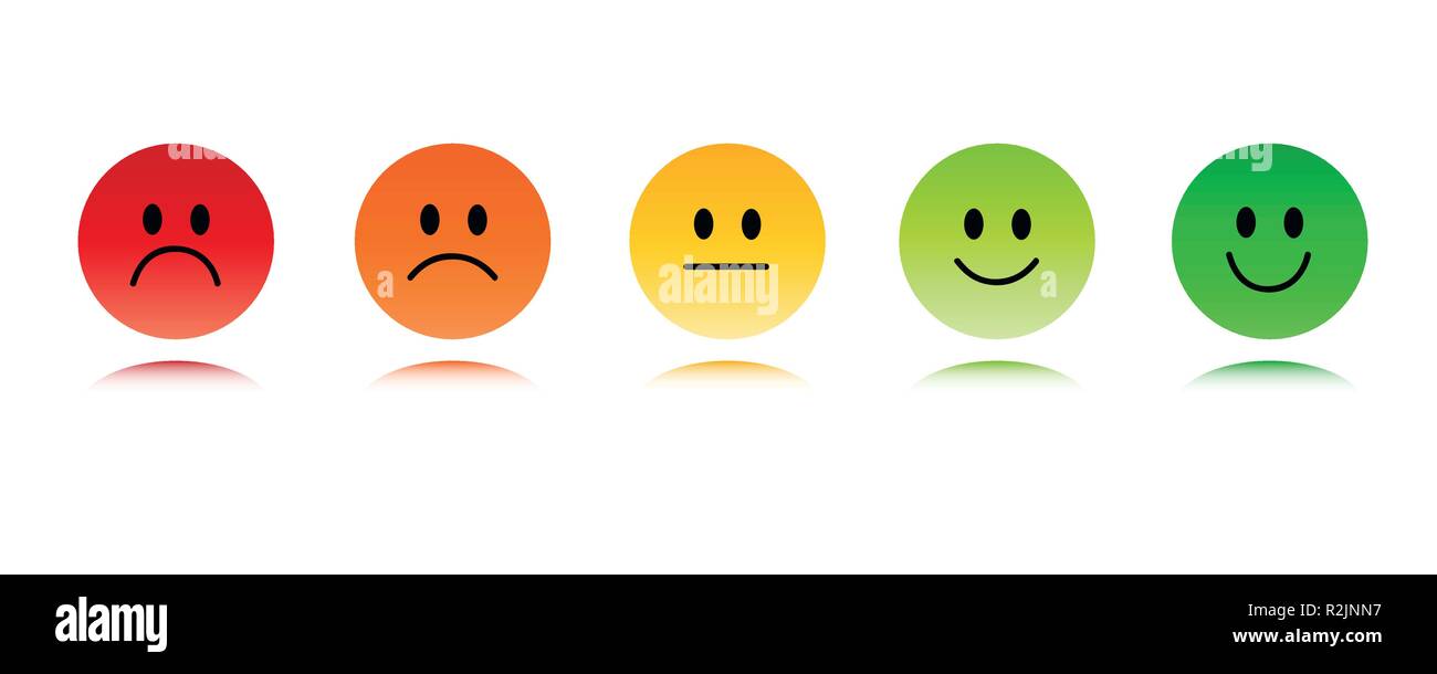 rating smiley faces red to green vector illustration EPS10 Stock Vector ...
