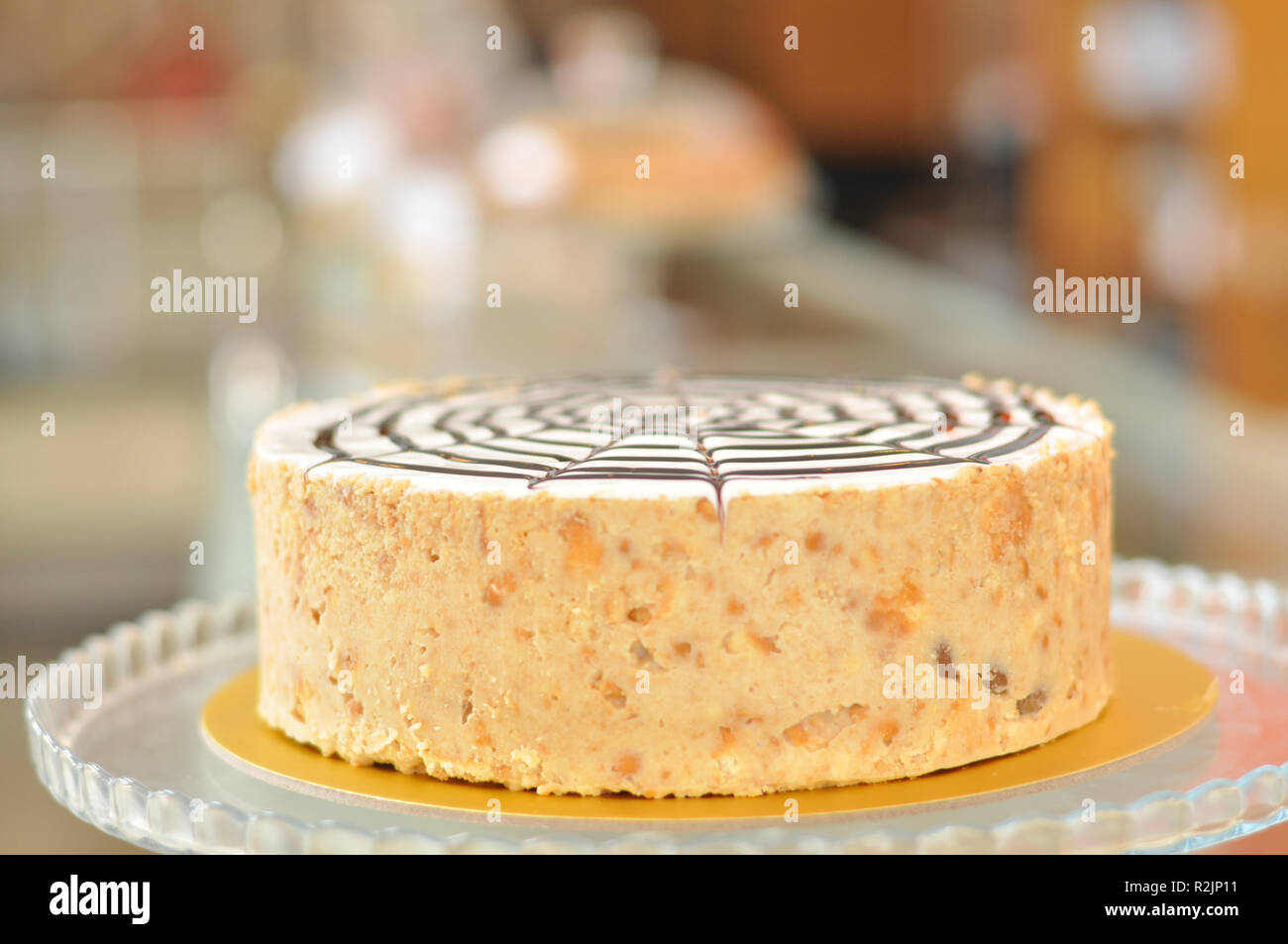 White chocolate mosaic cake Stock Photo - Alamy
