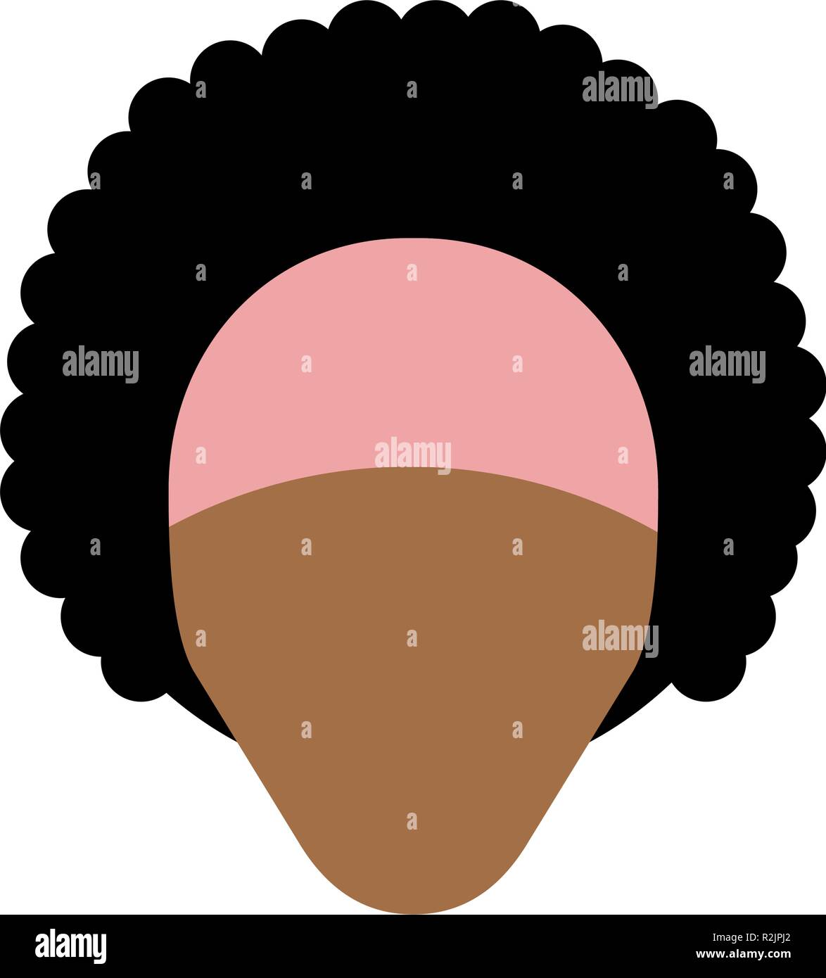 Afro Woman faceless head avatar vector illustration graphic design ...