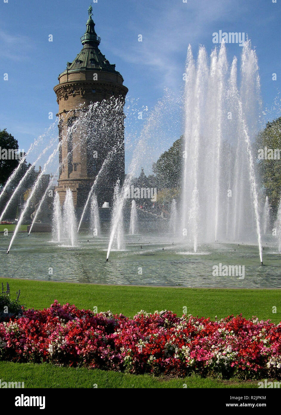 water tower fountain Stock Photo - Alamy